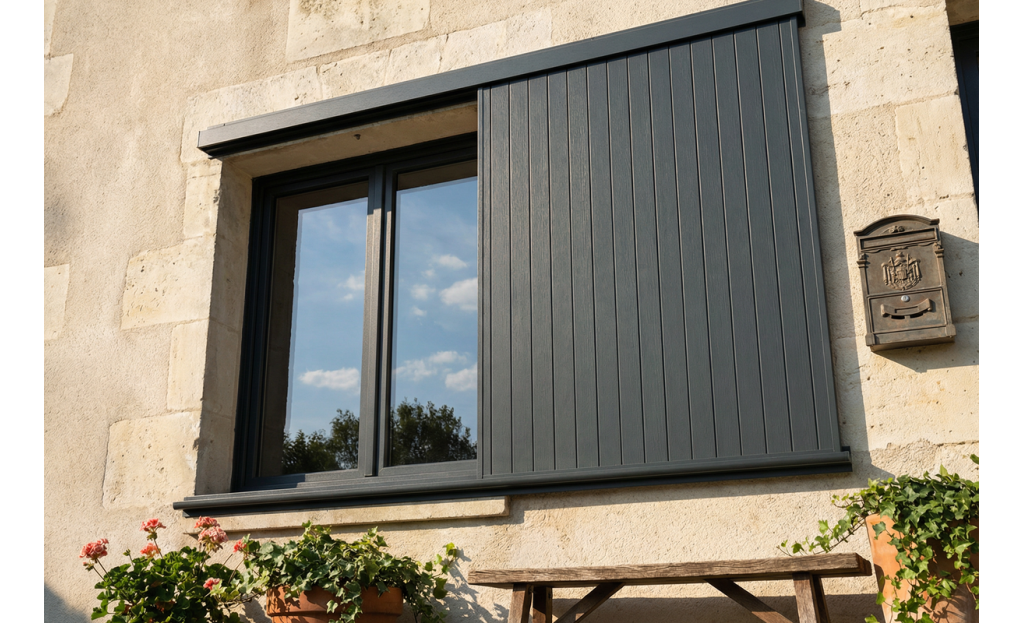 Volet coulissant un vantail en aluminium et sur-mesure