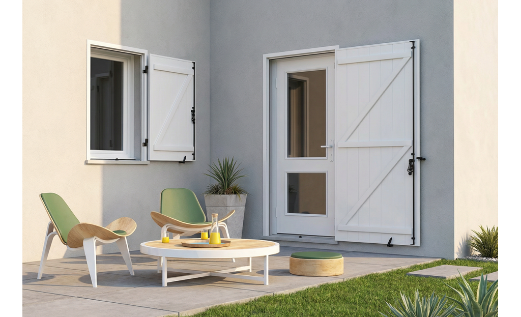 Volet battant un vantail en aluminium et sur-mesure